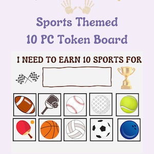 Sports Themed Behavior Reward Chart- Printable Athletic Themed Token ...