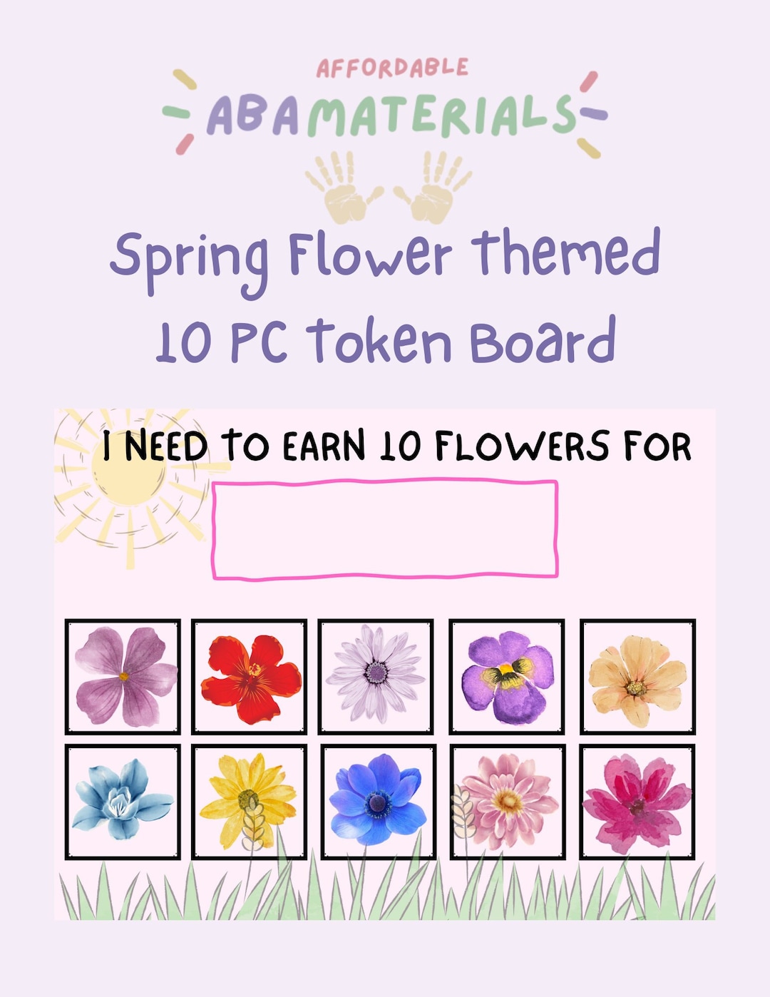 Printable Spring Flower Token Board- 10 Piece Token Economy System ...
