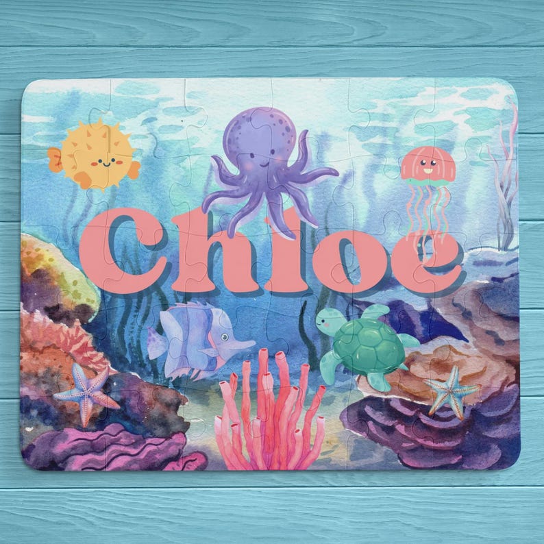 Personalized Children's 30-piece Underwater Jigsaw Puzzle - Custom Name ...