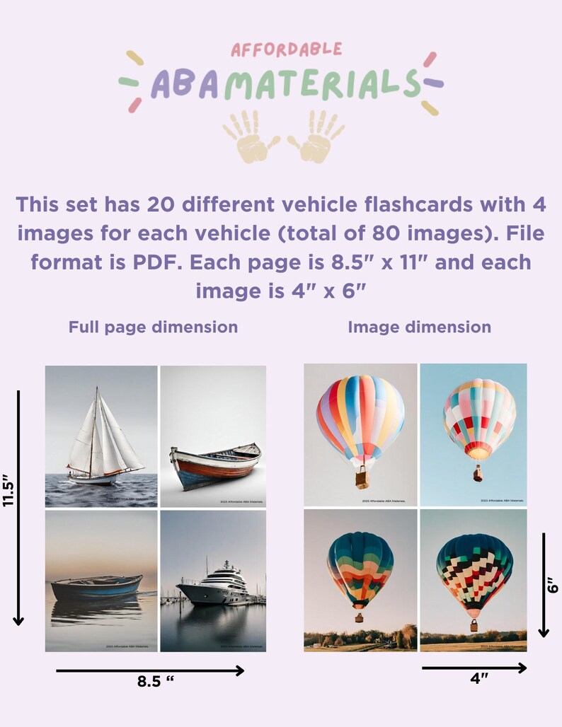 20 Transport Vehicles Flash Cards, Montessori Learning Preschool ...