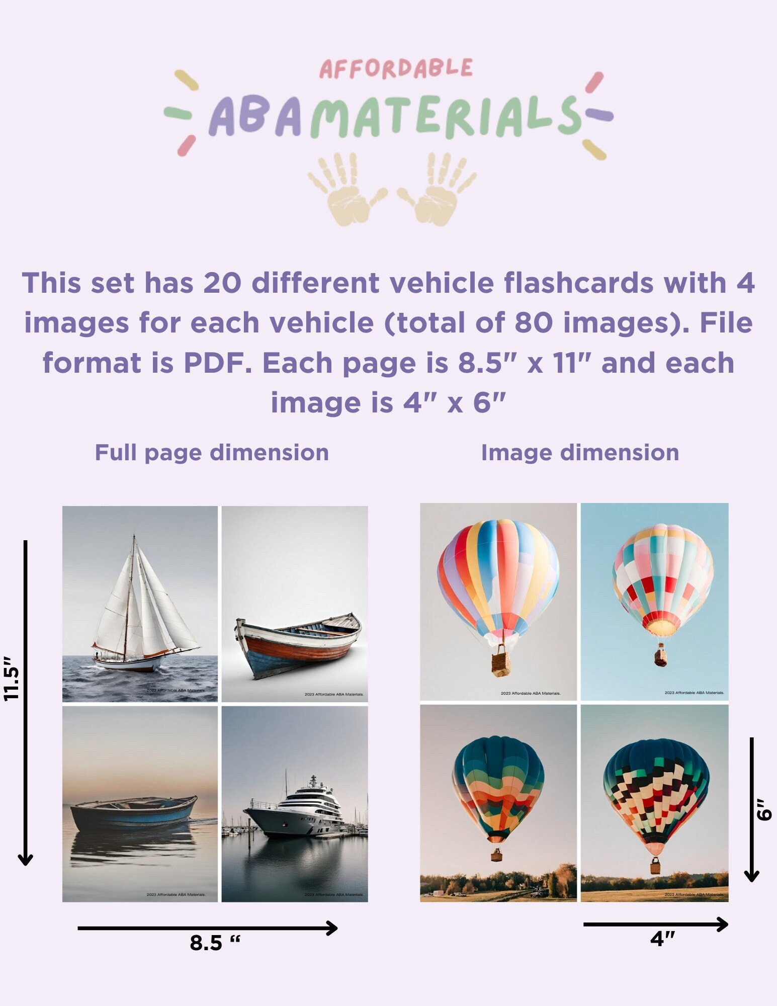 20 Transport Vehicles Flash Cards, Montessori Learning Preschool ...