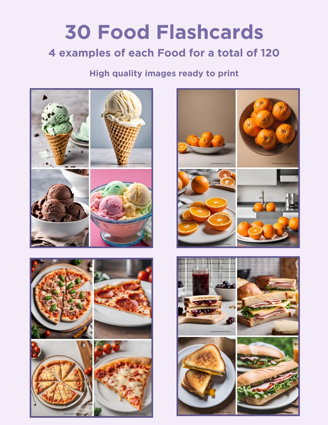 30 Food Bundle Flash Cards , Restaurant, Rewards Food Therapy, Choices ...