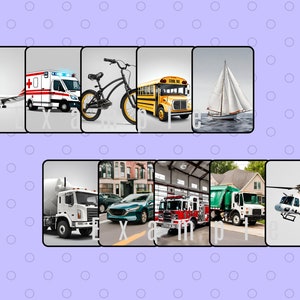 20 Vehicle Flash Cards Educational Cards for Kids and Teachers ...