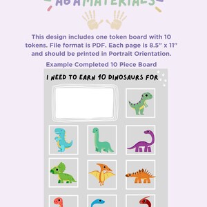 Dinosaur Themed Token Board, Token Economy Token System Reward Board ...