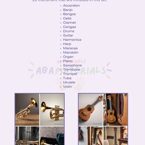 Musical Instrument Printable Flashcards- 20 Picture Cards of ...
