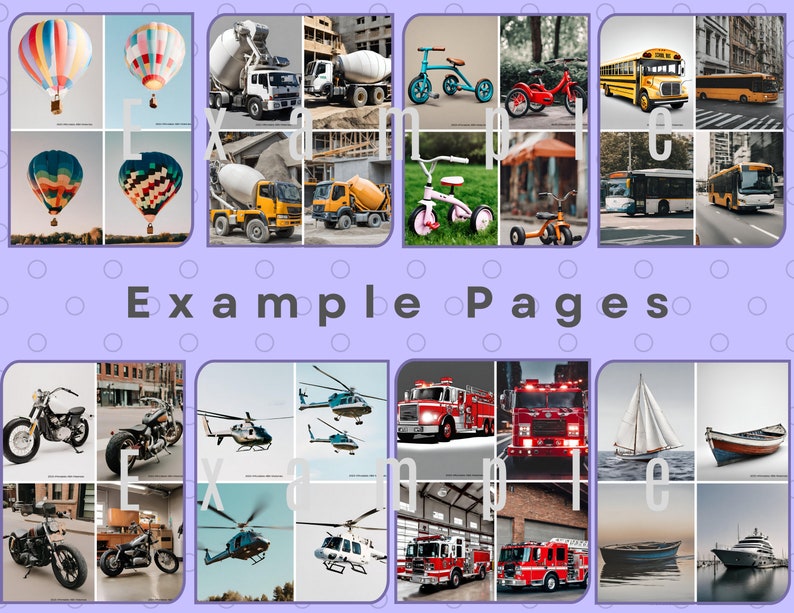 20 Transport Vehicles Flash Cards, Montessori Learning Preschool ...