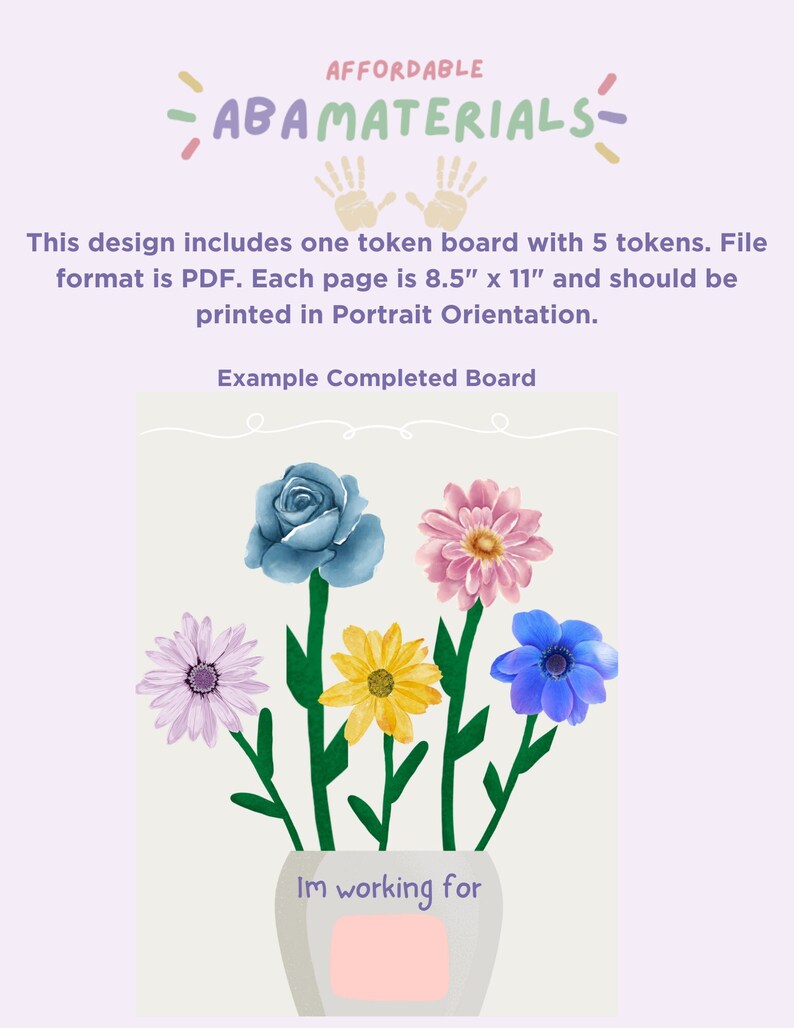 Flower Themed Token Board, Token Economy Token System Reward Board ...