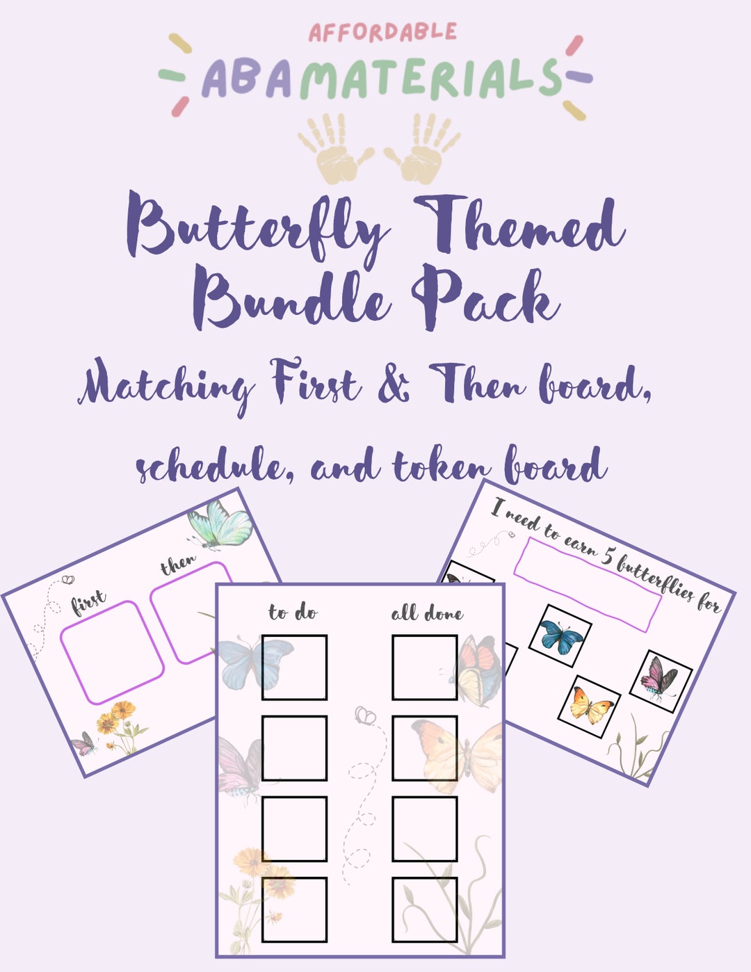 Cute Butterfly Themed MEGA Bundle: Printable First - Then Board ...