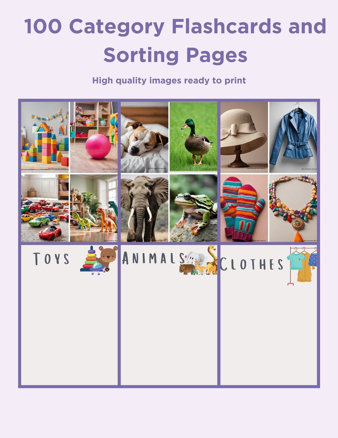 Category Printable Flashcard Bundle: Things That Go Together Set With ...