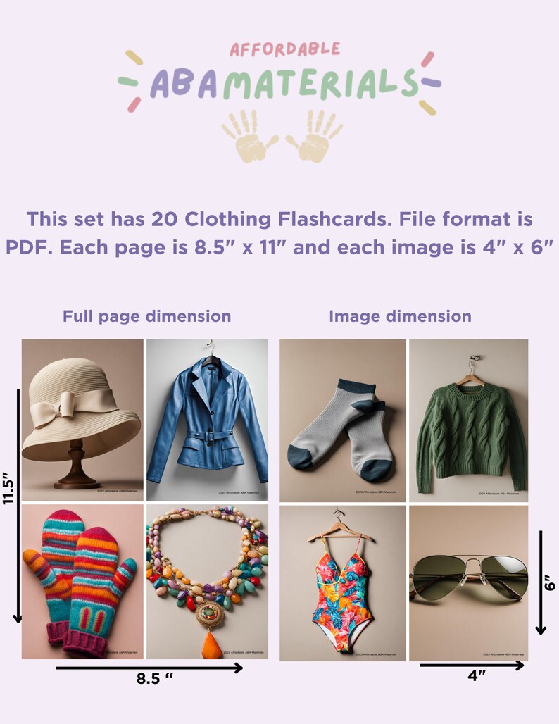 Clothes Digital Flashcards: 20 Digital Downloads for Kids and Teachers ...