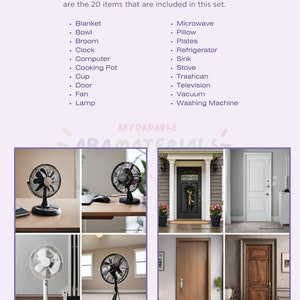 Around the House Printable Flashcards- 20 Children Flashcards, Print at ...