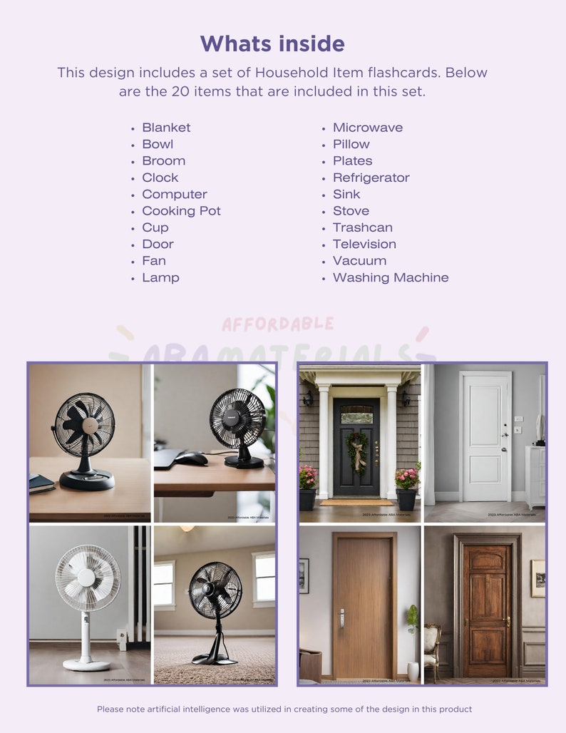 Around the House Printable Flashcards- 20 Children Flashcards, Print at ...