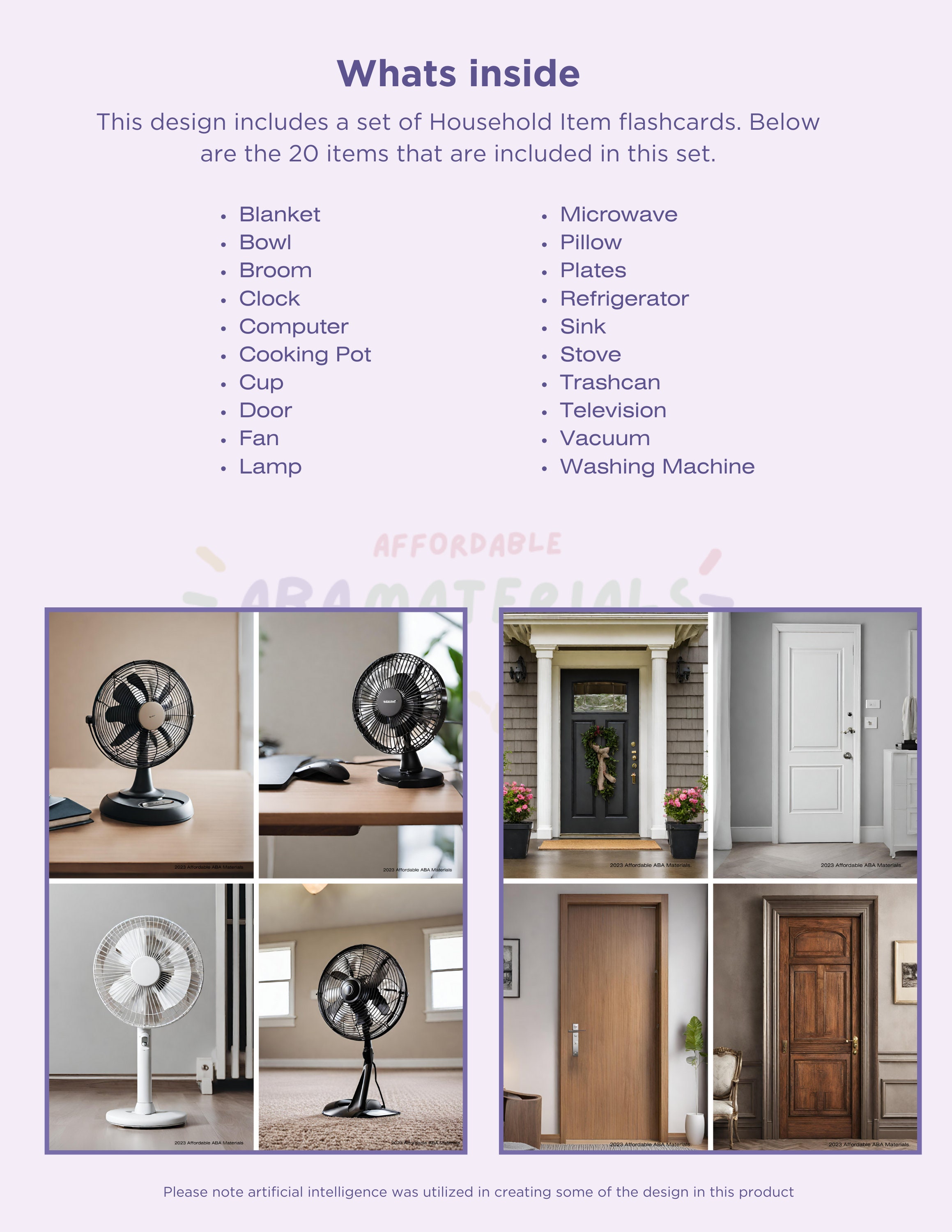 Around the House Printable Flashcards- 20 Children Flashcards, Print at ...