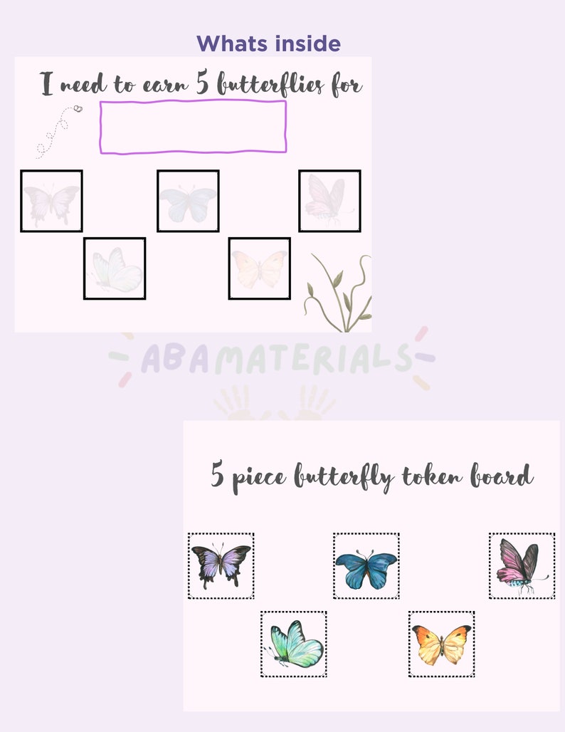 Butterfly Themed Token Board - Printable Springtime Behavior Reward ...