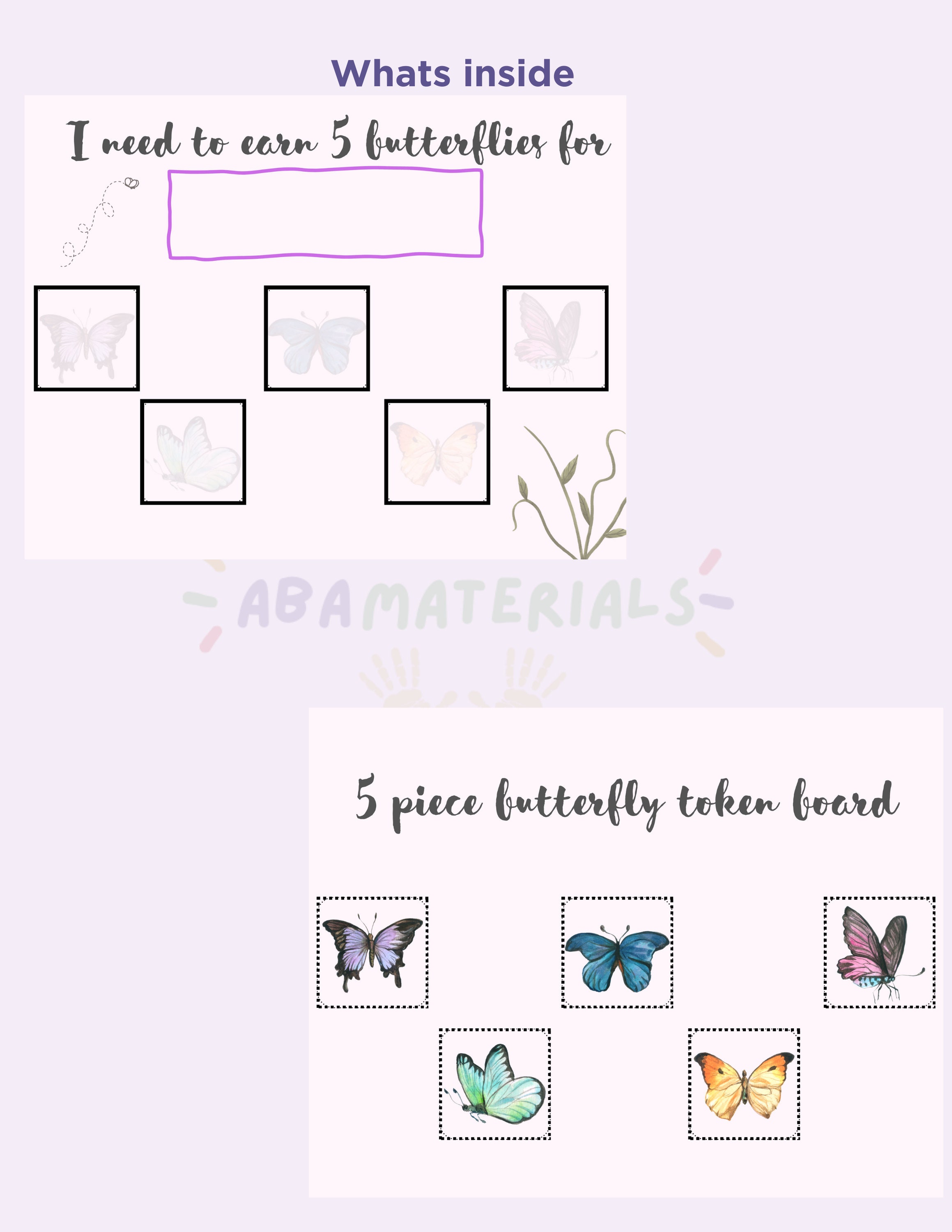 Butterfly Themed Token Board - Printable Springtime Behavior Reward ...