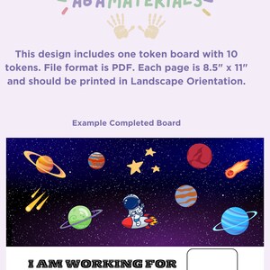 Space Themed Token Board, Token Economy Token System Reward Board ...