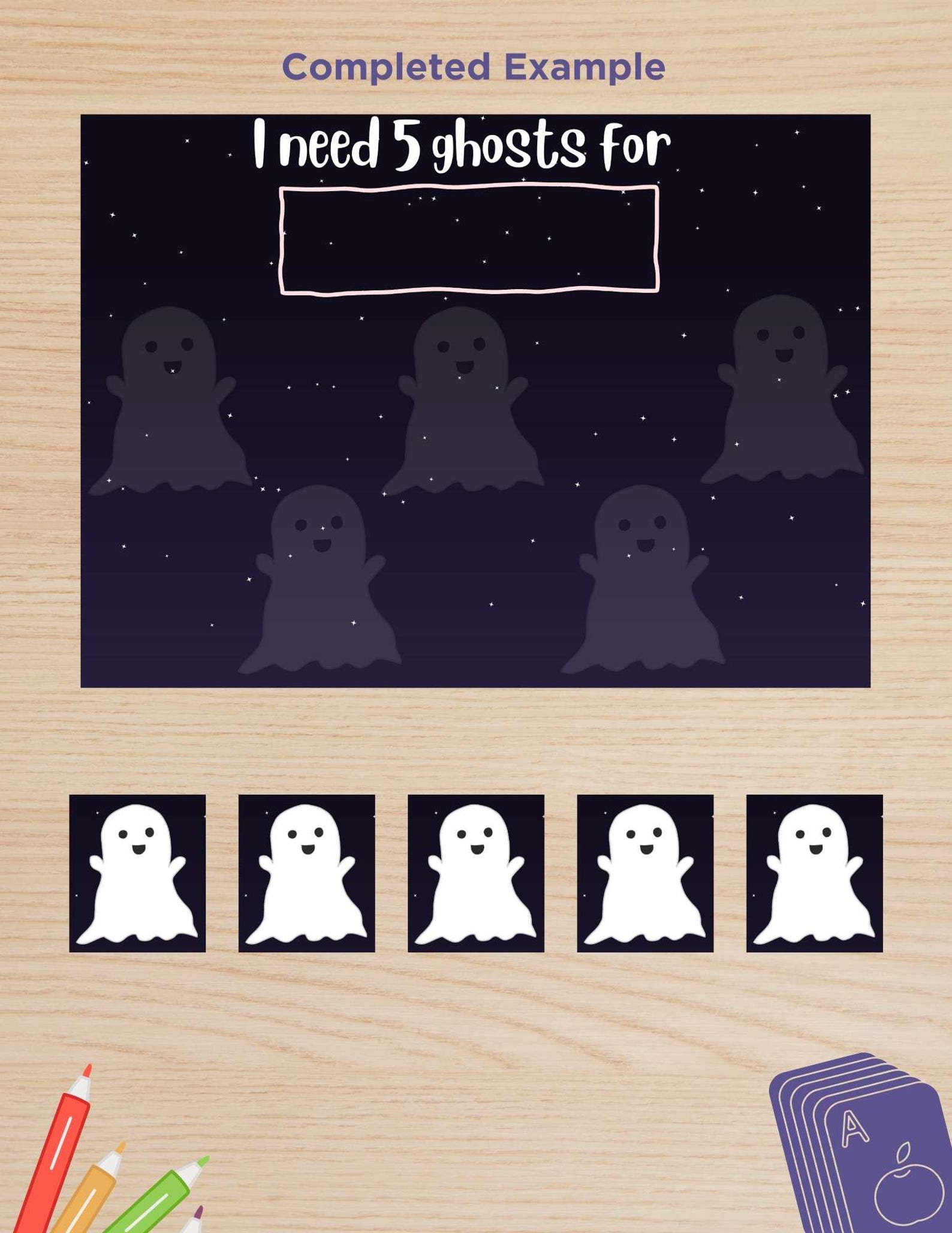 Halloween Ghost Themed Printable Token Board 5 Pieces- Cute Ghost Print ...