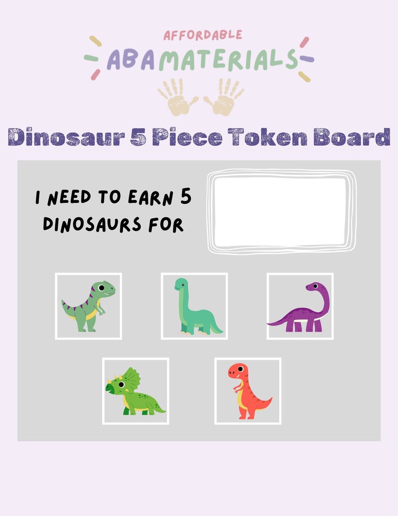 Dinosaur Themed Token Board, Token Economy Token System Reward Board ...