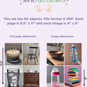 50 Common Object Flashcards Set, Printable Flashcards, Therapy Material ...