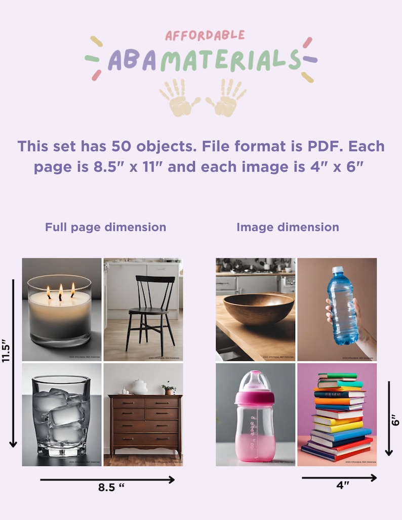 50 Common Object Flashcards Set, Printable Flashcards, Therapy Material ...