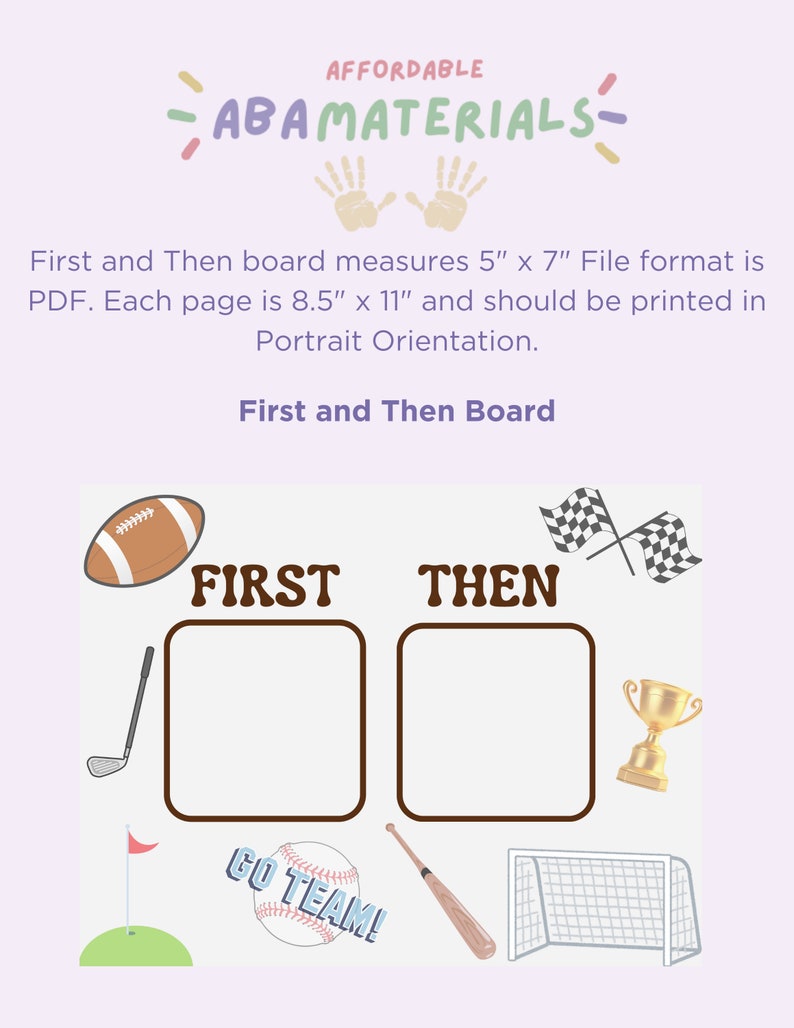 Score Big With Our Sports Bundle! Printable First - Then Board ...