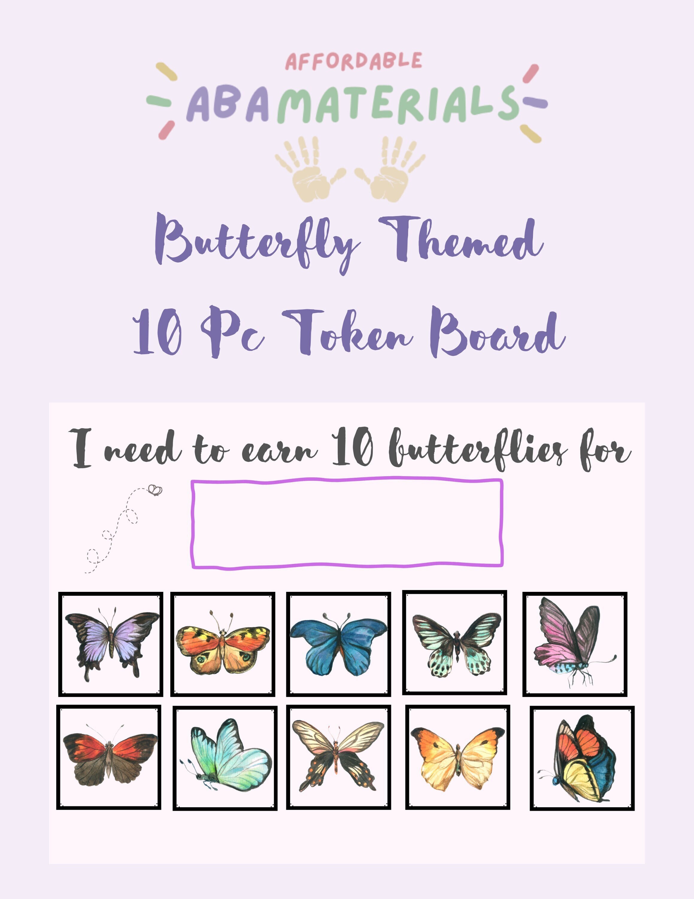 Printable Springtime Behavior Reward Chart- Butterfly Themed Token ...