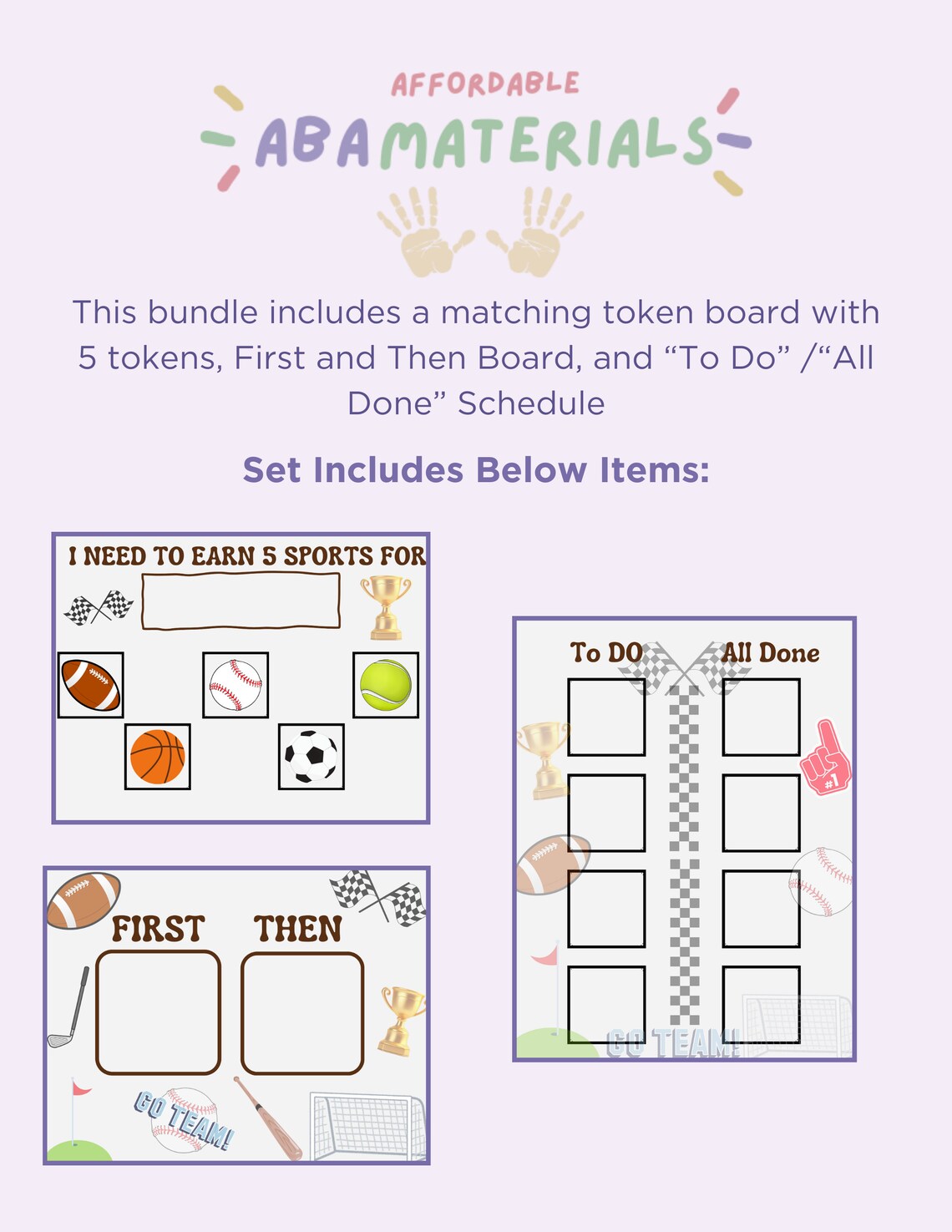 Score Big With Our Sports Bundle! Printable First - Then Board ...