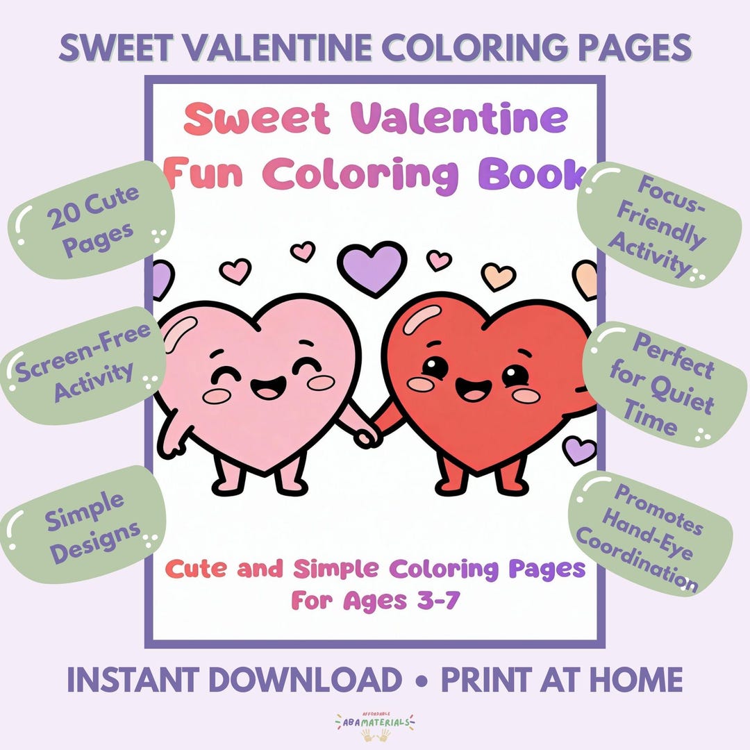 Valentine Coloring Pages for Kids Printable | Cute Kawaii Valentine ...