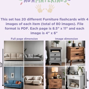 Furniture Printable Flashcards - 20 Furniture Flashcards for Kids Print ...
