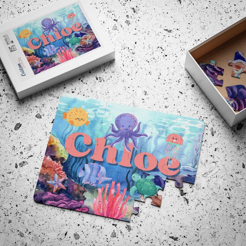 Personalized Children's 30-piece Underwater Jigsaw Puzzle - Custom Name ...