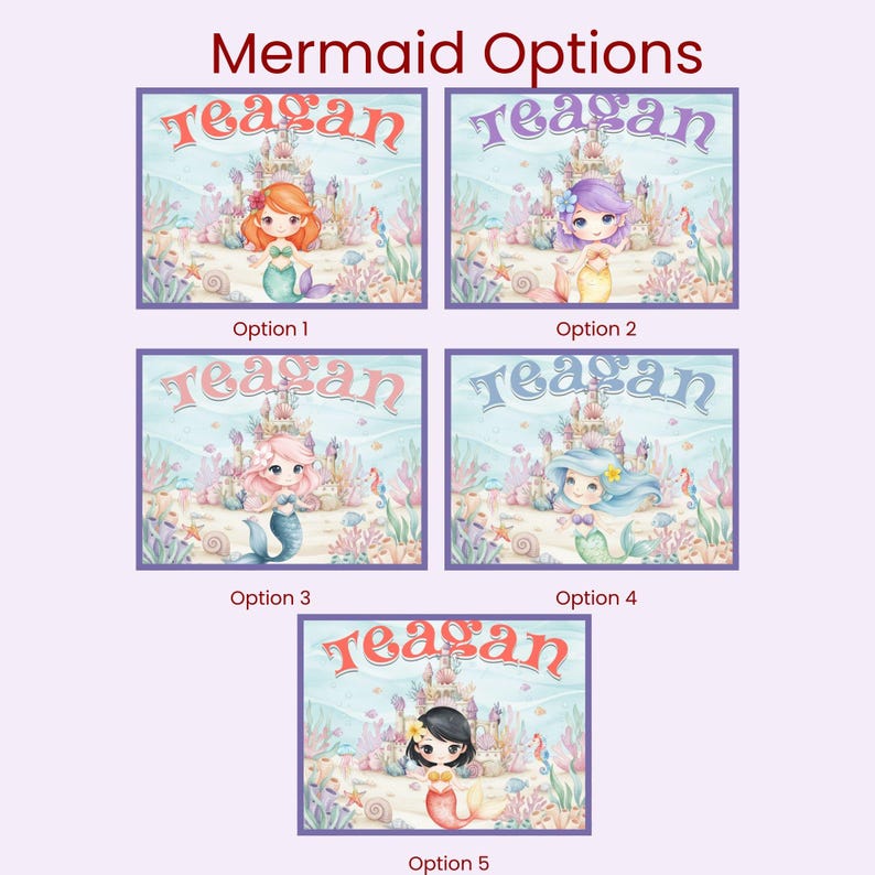 Personalized Mermaid Puzzle for Kids - Custom Name Under the Sea Castle ...
