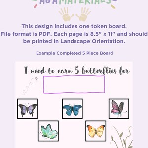 Butterfly Themed Token Board - Printable Springtime Behavior Reward ...