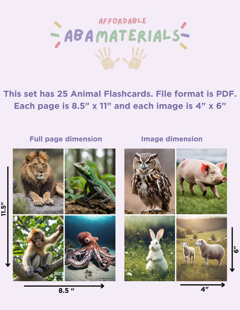 Engaging Animal Flashcards: 25 Printable Flashcards Ideal for ...