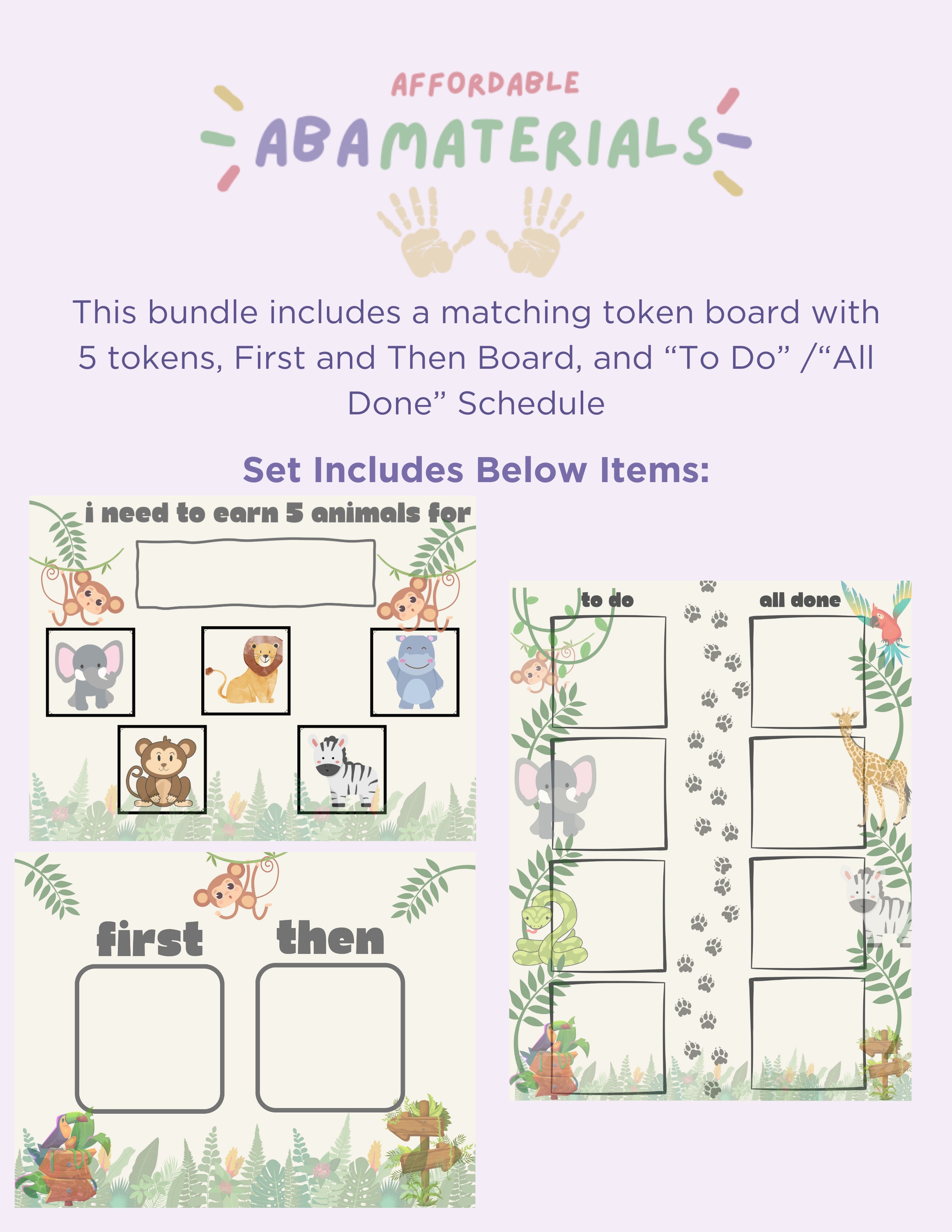 Adorable Animal-themed MEGA Bundle: Printable First-then Board ...