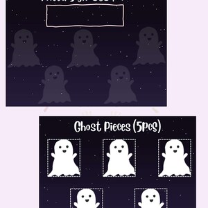 Halloween Ghost Themed Printable Token Board 5 Pieces- Cute Ghost Print ...