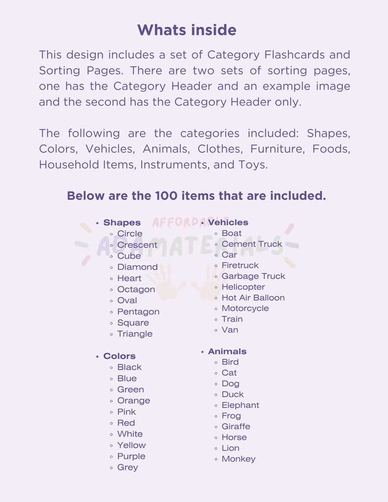 Category Printable Flashcard Bundle: Things That Go Together Set With ...