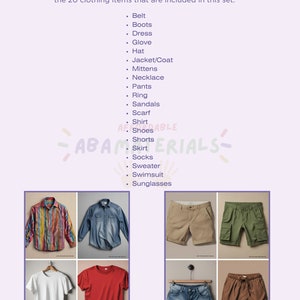 20 Cute Clothes Printable Flashcards - Flashcards for Kids and Teachers ...