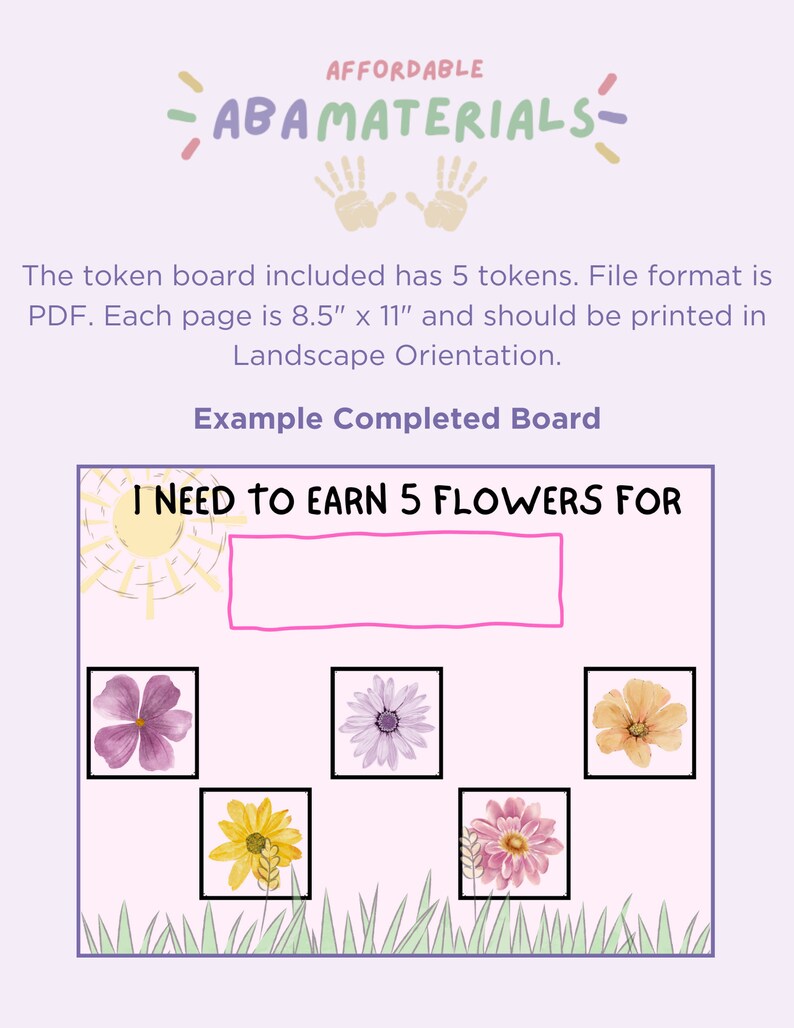Cute Spring Flower Themed Bundle- Printable 5 Piece Token Economy ...