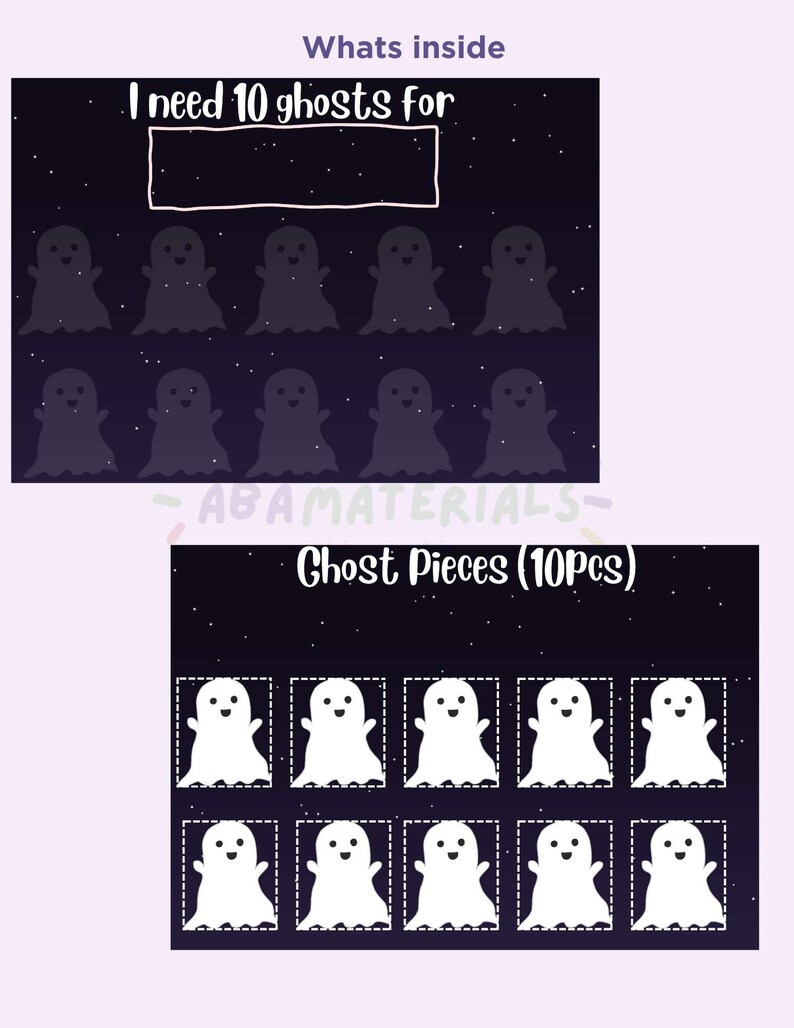 Cute Ghost Printable 10 Pc Token Economy System Halloween Themed PDF ...
