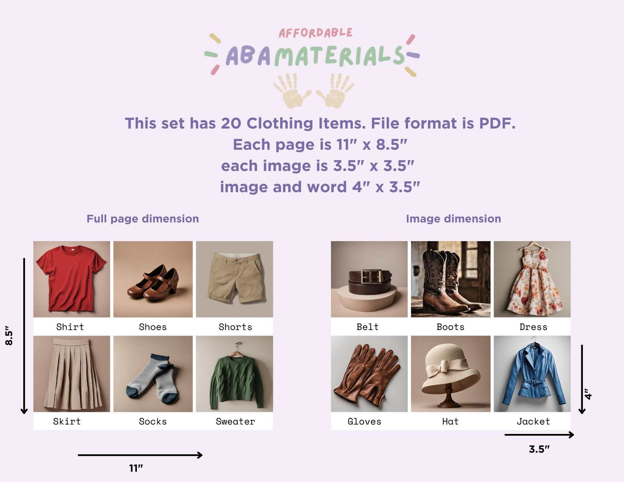 Printable Clothing Vocabulary Cards-things You Wear Flashcards With ...