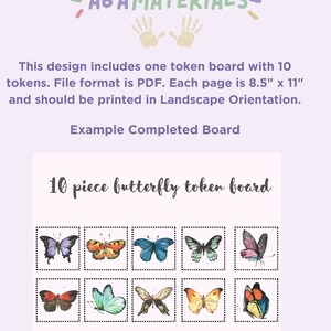 Printable Springtime Behavior Reward Chart- Butterfly Themed Token ...