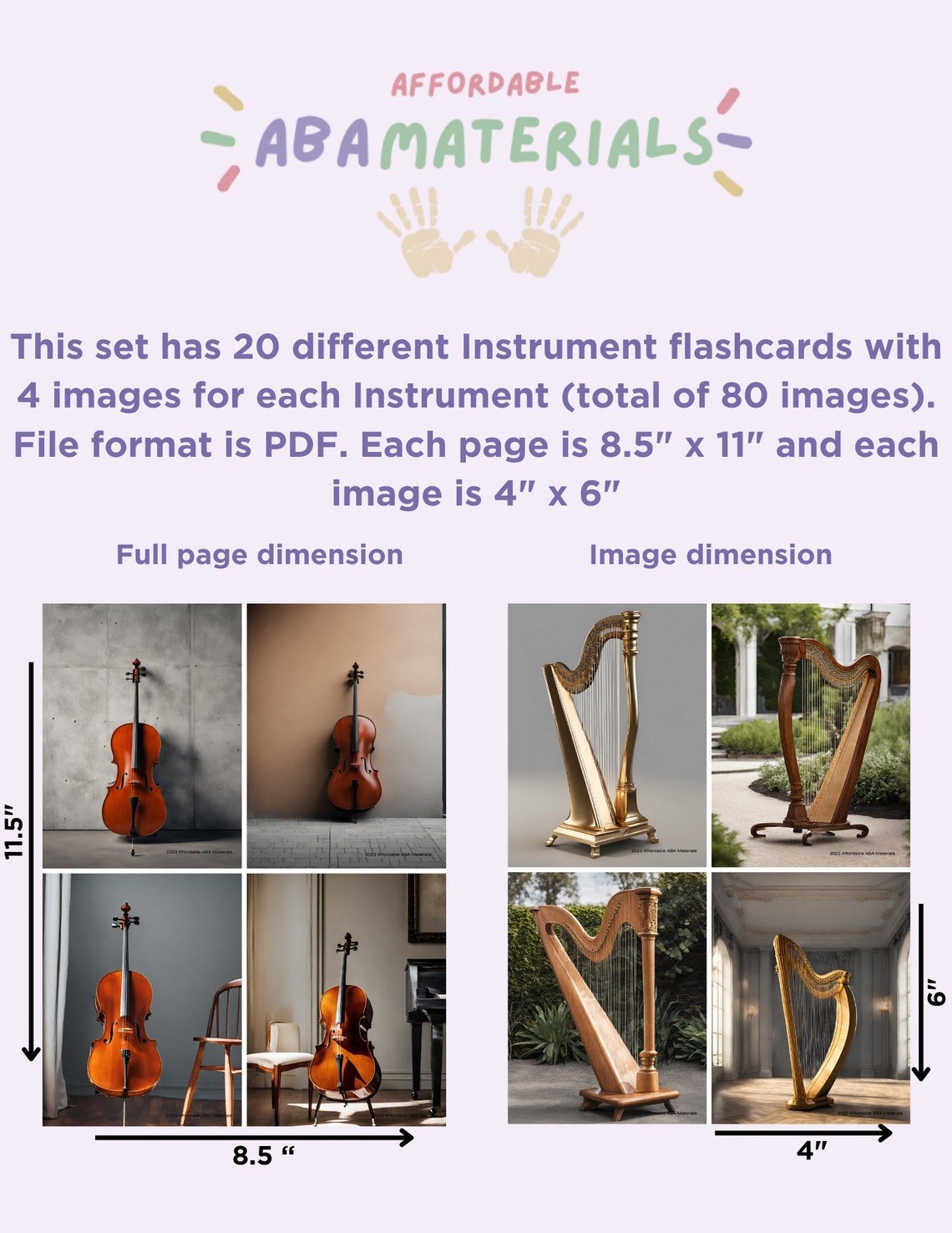 Musical Instrument Printable Flashcards- 20 Picture Cards of ...