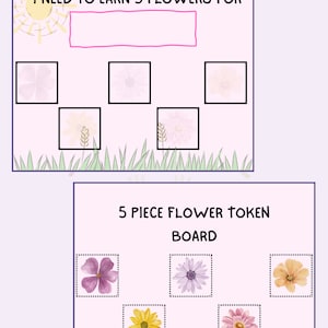 5 Piece Printable Spring Flower Token Board- Cute Reward Chart I'm ...