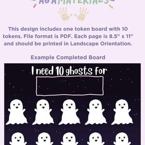 Cute Ghost Printable 10 Pc Token Economy System Halloween Themed PDF ...