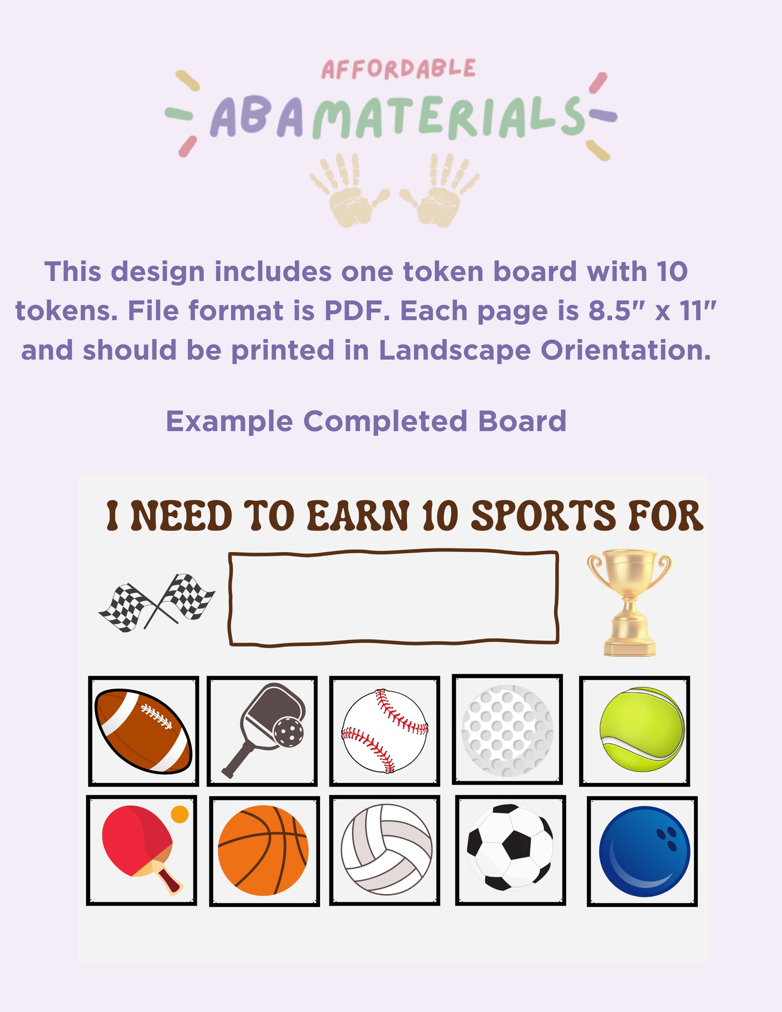 Sports Themed Behavior Reward Chart- Printable Athletic Themed Token ...