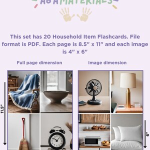 Household Item Printable Flashcards- 20 Children Flashcards, Preschool ...