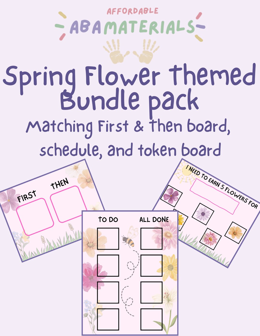 Cute Spring Flower Themed Bundle- Printable 5 Piece Token Economy ...