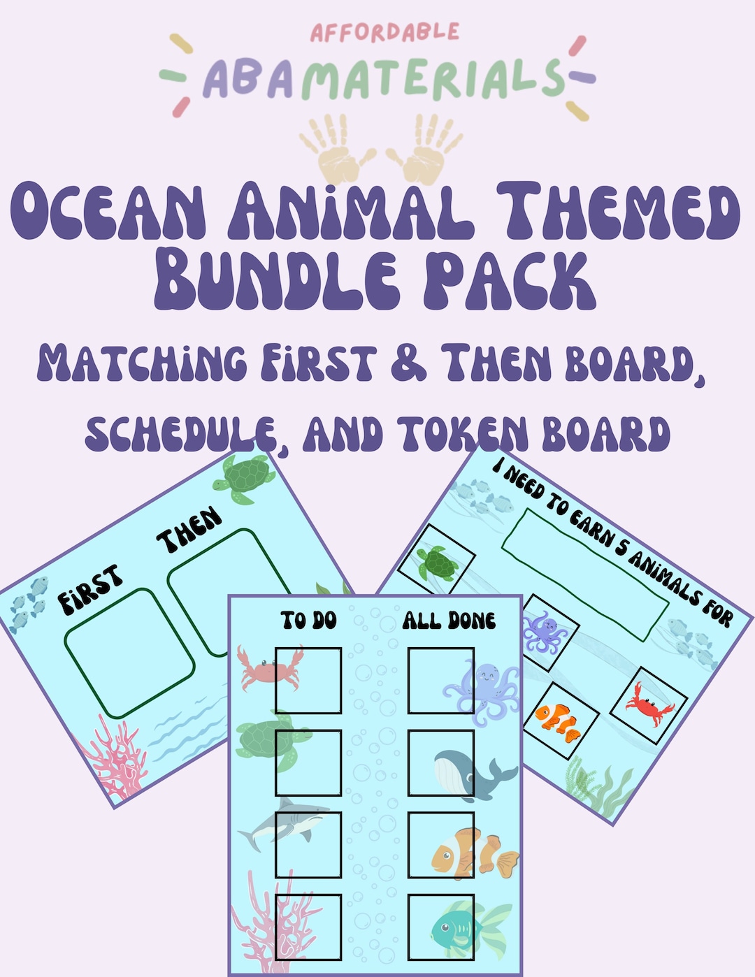 Adorable Ocean Animal Bundle Pack: Printable MEGA Bundle With Matching ...