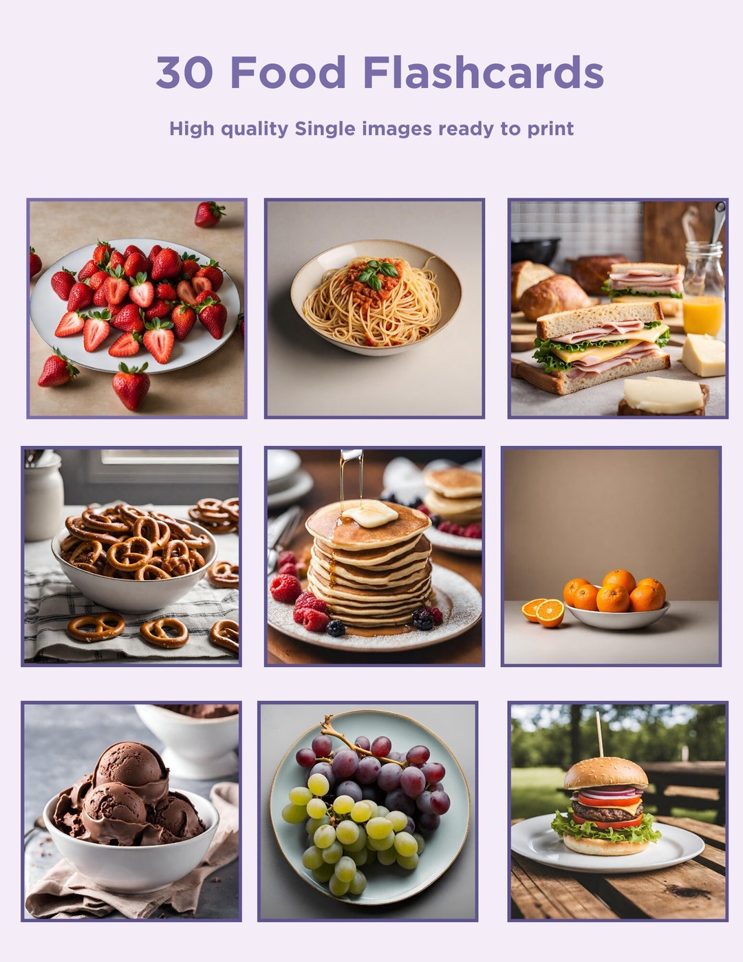 30 Food Bundle Flash Cards , Restaurant, Rewards Food Therapy, Kids ...