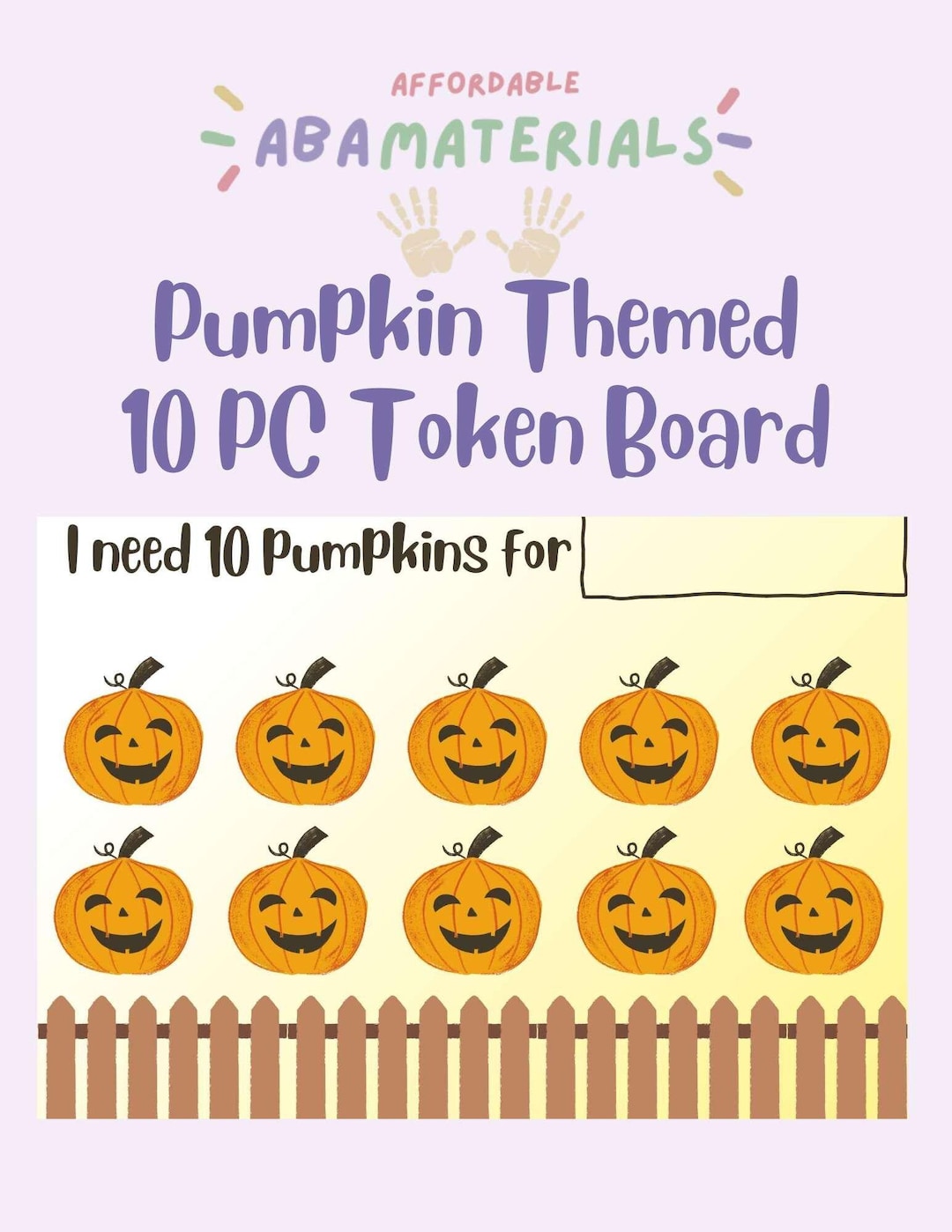 Spooky Halloween Pumpkin 10 Pc Printable Token Economy System Halloween ...